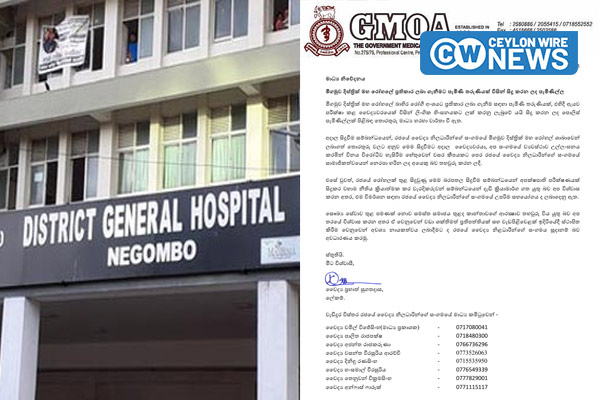 මීගමුව රෝහලේදී තරුණියකට ලිංගික හිංසනයක් කළා කියන දොස්තර අපේ සාමාජිකයෙක් නෙවෙයි – GMOA කියයි ...